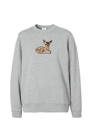 Burberry Deer Pattern Cotton Sweatshirt - Grey
