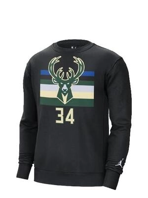 JORDAN Nba Milwaukee Bucks Fleece Crewneck - Black