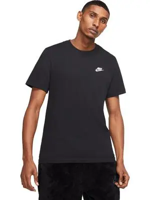 Nike Embroidered Small Round Neck Short Sleeve - Black