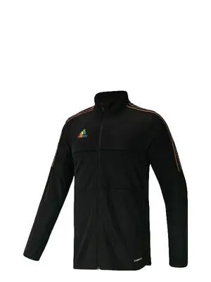 Adidas Training Sports Stripe Stand Collar Jacket - Black