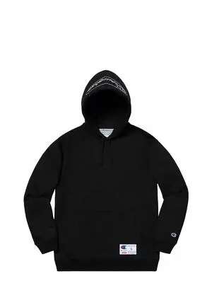 Supreme X Champion Ss19 Outline Hooded Sweatshirt - Black