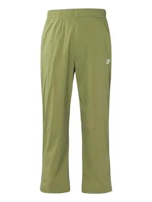 Nike Solid Color Logo Embroidered Straight Sports Pants/trousers/joggers Autumn Green - Default Color