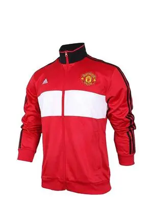 Adidas Manchester United 3-Stripe Track Jacket Red