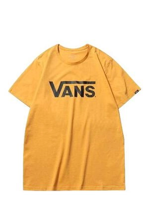 VANS Classic Logo Casual Sports Printing Short Sleeve Couple Style - Yellow