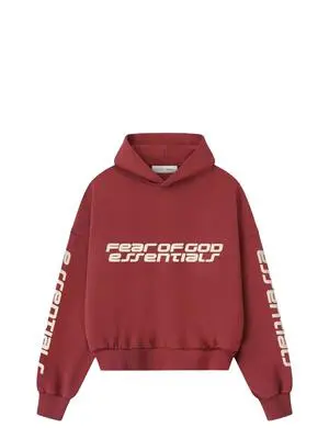 Fear Of God Cropped Relaxed Hoodie - Crimson