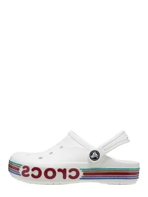 CROCS Bayaband Rainbow Glitter Clogs - White/red/green