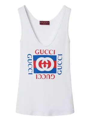 Gucci Graphic Logo Tank Top - White/blue/red