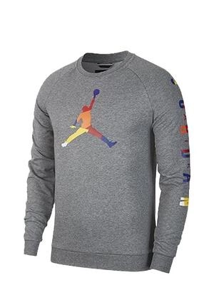 JORDAN Air Jordan Athleisure Sports Knit Crewneck Pullover Gray