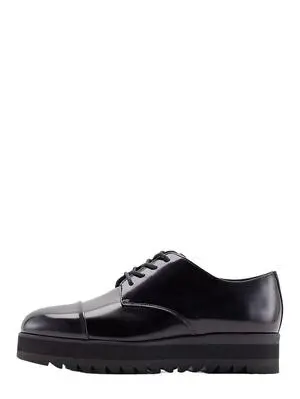 Onitsuka Tiger Derby Patent Leather Platform Shoes - Black