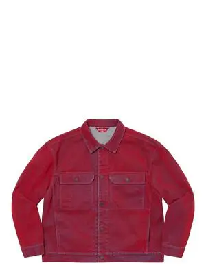Supreme Flocked Denim Trucker Jacket - Purple