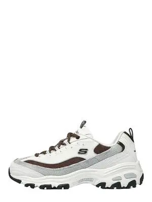 Sketchers Skechers D'Lites 1.0 Athletic Lace-Up Sneakers White/grey/brown