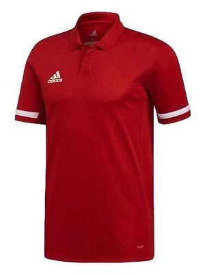 Adidas Logo Pattern Loose Short Sleeve Polo Shirt - Red