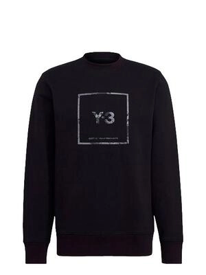 Adidas Y-3 Ss21 Reflective Square Logo Crewneck - Black