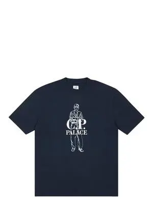 PALACE Fw22 X Cp Company Logo T-shirt - Navy