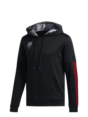 Adidas Hooded Zipper Sports Jacket - Black