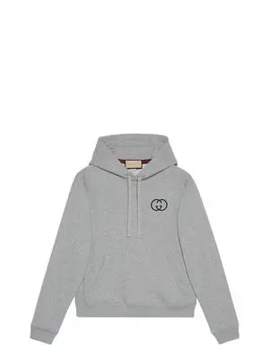 Gucci Cotton Jersey Hooded Sweatshirt With Logo Detail - Grey