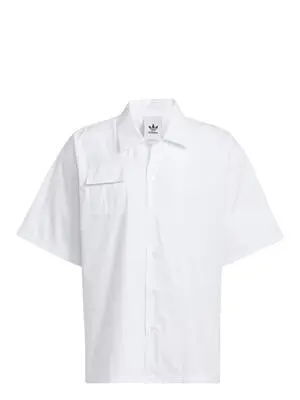 Adidas Originals Speed Ss Shirt Smiling Face Pattern Embroidered Solid Color Short Sleeve Couple Style White - Multi-color