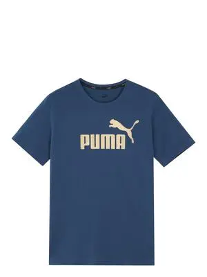 PUMA Logo Printed Short Sleeve Tee - Blue