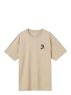 Nike Cartoon Pattern Printing Casual Round Neck Short Sleeve Beige T-shirt - Default Color