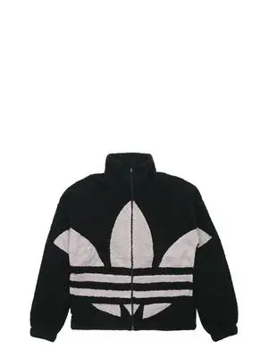 Adidas Originals Lambswool Jacket With Large Logo Pattern - Black