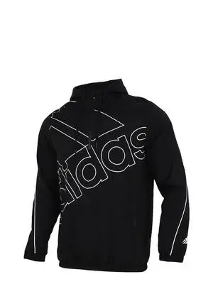 Adidas Large Logo Sports Hooded Jacket - Black