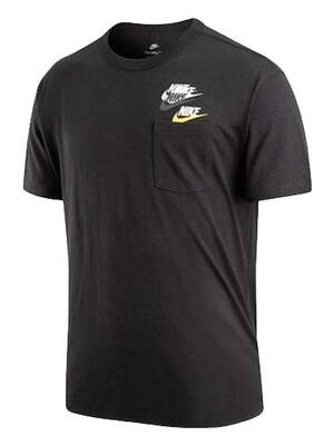 Nike As Nsw Tee Prem Pocket Casual Breathable Round Neck Logo Solid Color Short Sleeve Black T-shirt - Multi-color