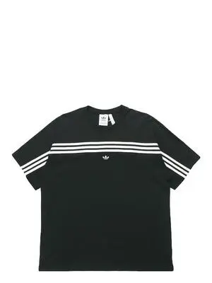 Adidas Originals 3-stripe Tee Stripe Logo Embroidered Short Sleeve - Black