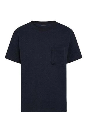 LOUIS VUITTON Monogram Cotton Pocket T-shirt - Navy