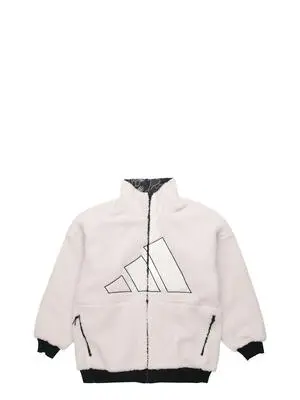 Adidas Reversible Fleece Jacket With Graphic Print - Gray