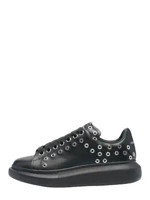 Alexander McQueen Alexander McQueen Oversized Sneakers With Silver Tone Eyelets Black/silver