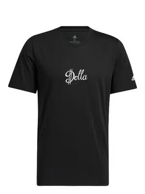 Adidas Alphabet Printing Sports Round Neck Short Sleeve Black T-shirt - Multi-color
