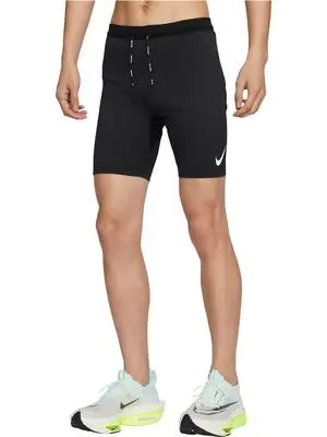 Nike Aeroswift Dri-fit Adv Running 1/2-length Leggings Asia Sizing - Black