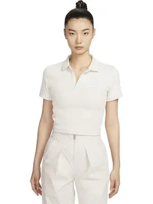 Nike Essential Cropped Polo - Light Orewood Brown/sail