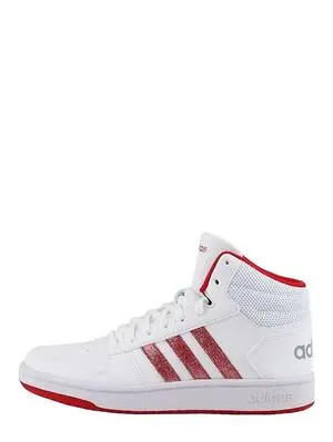 Adidas Hoops 2.0 Mid Top Sneakers - White/red