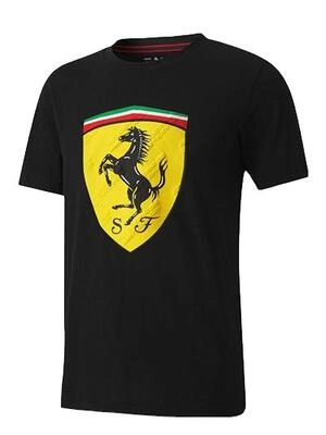PUMA Ferrari Race Big Shieldtee+ Printing Short Sleeve - Black