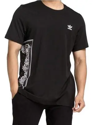 Adidas Originals Side Cashew Printing Sports Short Sleeve - Black