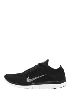 Nike Free 4.0 Flyknit Athletic Sneakers - Black/white-dark Grey