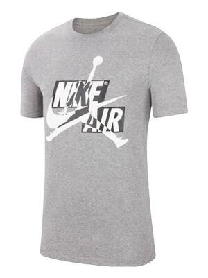 JORDAN Printing Casual Sports Round Neck Short Sleeve - Gray
