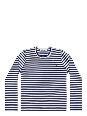 Play Comme Des Garcon Long Sleeve Striped T-shirt - Bluewhite