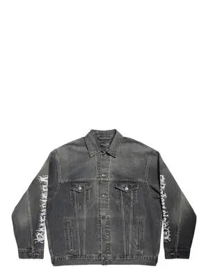 Balenciaga Metal Large Fit Denim Jacket - Black