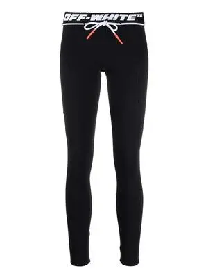 Off-White Leggings With Logo Waistband - Black