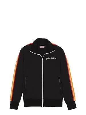 Palm Angels Track Jacket With Rainbow Stripes - Black
