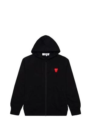 Play Comme Des Garcon COMME Des GARCONS PLAY Double-Heart Zip-Up Hoodie Black