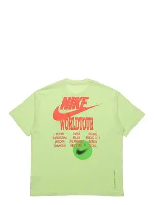 Nike Back Printing Embroidered Logo Sports Round Neck Short Sleeve - Green