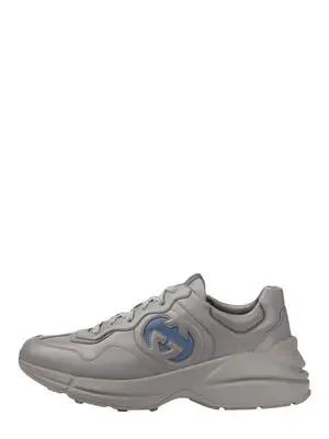Gucci Rhyton Leather Sneakers - Grey