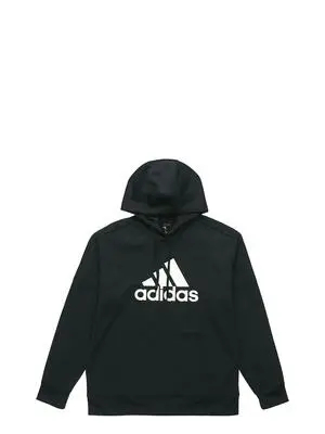 Adidas Logo Print Hooded Pullover - Black