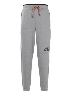 Nike Solid Color Logo Lacing Casual Sports Pants/trousers/joggers Gray - Multi-color