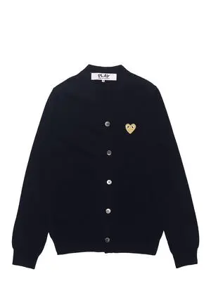Play Comme Des Garcon Cardigan Gold Emblem - Navy
