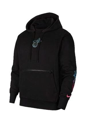 Nike Miami Heat Basketball Sports Printing Hoodie - Black