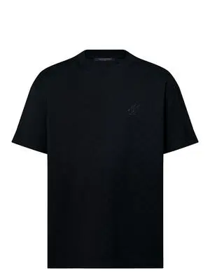 LOUIS VUITTON Damier Cotton Pique T-shirt - Black